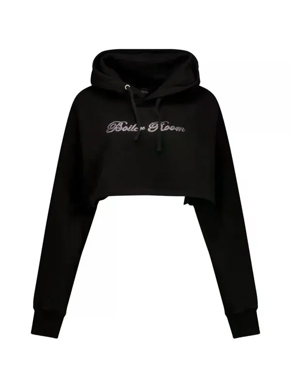 BOILER ROOM Cropped Hoodie - Black