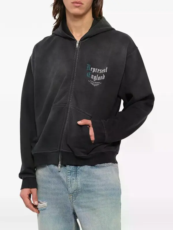 REPRESENT Logo-print Zip-up Hoodie