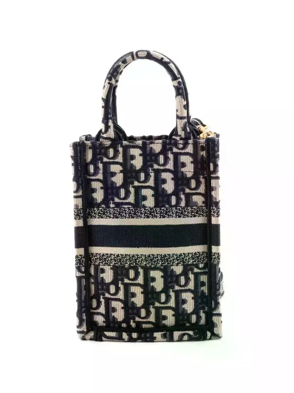 Dior Book Tote Phone Bag Oblique Canvas Mini Crossbody Bag - Blue