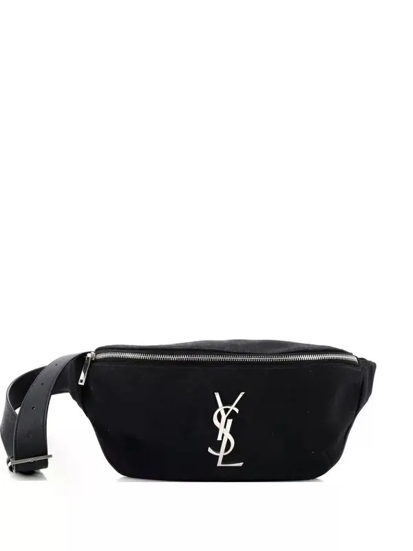 Saint Laurent Monogram Canvas Belt Bag - Black
