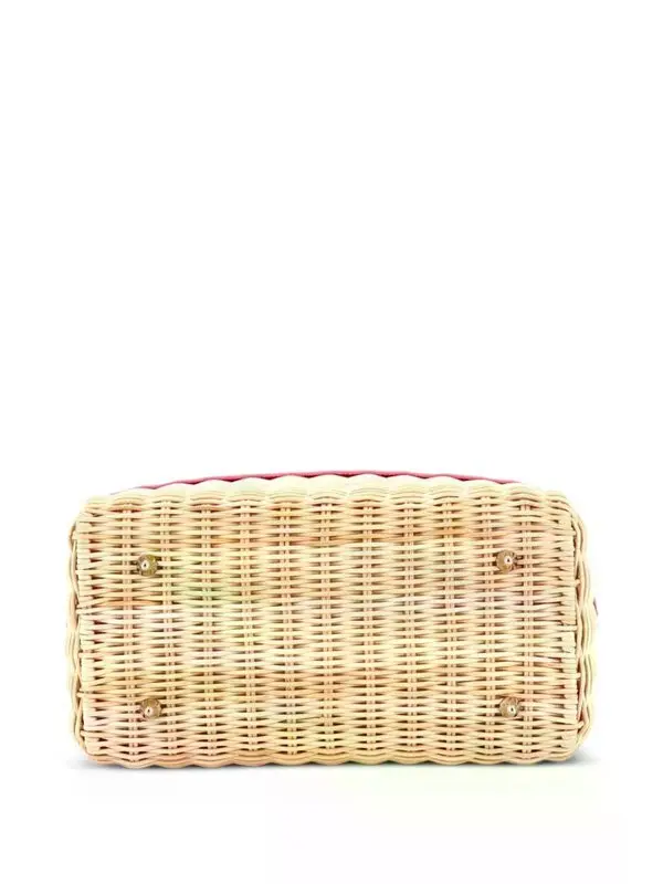 Dior Lady Bag Wicker And Oblique Canvas Medium Tote Bag