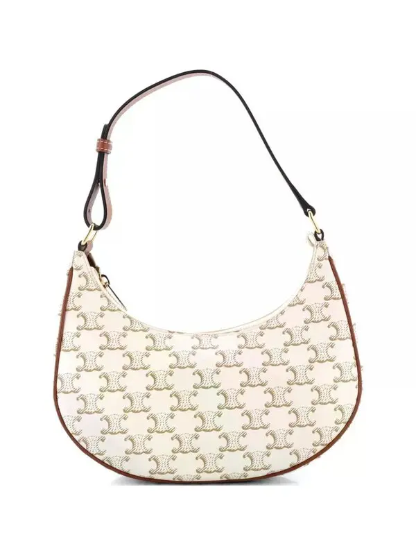 Celine Ava Hobo Bag In Triomphe Coated Canvas