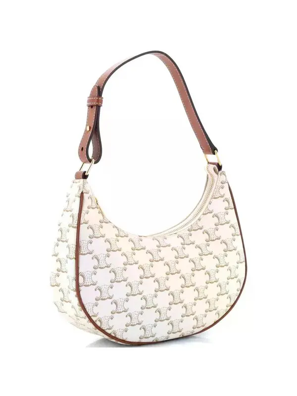Celine Ava Hobo Bag In Triomphe Coated Canvas