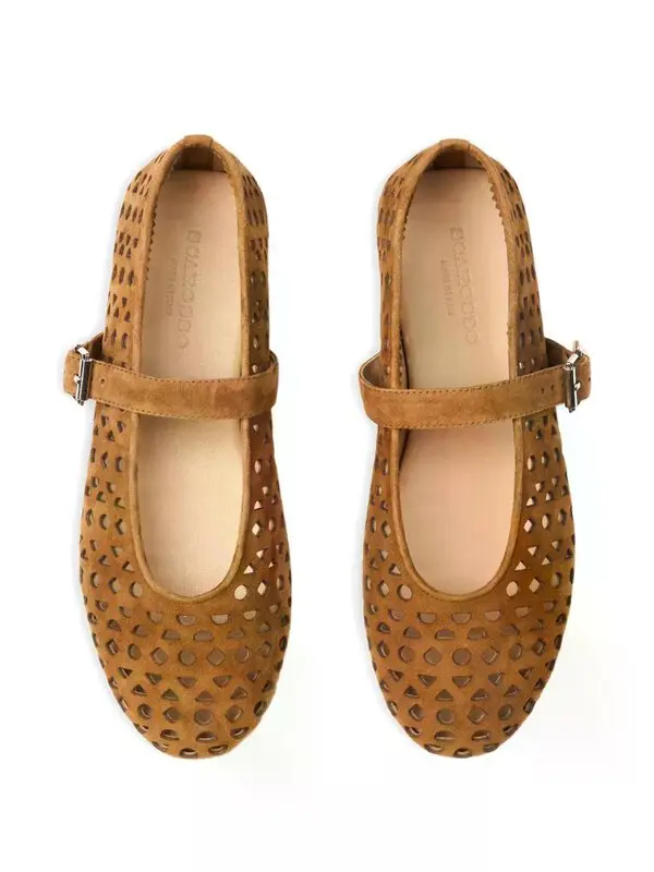 SCAROSSO Evelyn Perforated Ballet Flats