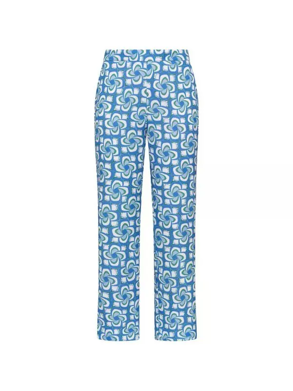 Malìparmi Mouliné Print Side-slit Trousers