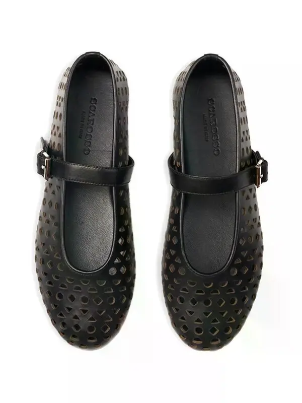 SCAROSSO Evelyn Perforated Ballet Flats