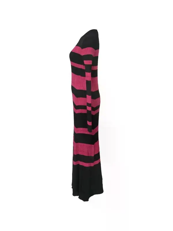 Proenza Schouler Striped Rib-knit V-neck Dress