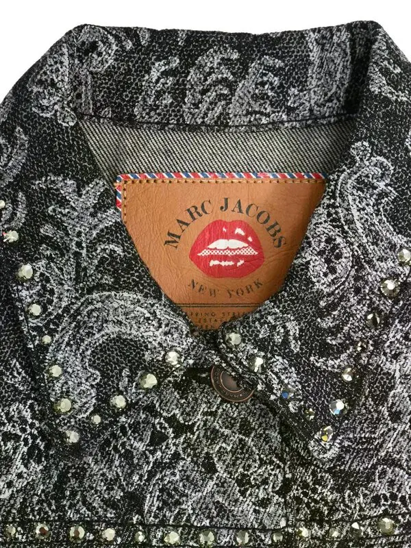 Marc Jacobs Embellished Lace-print Denim Jacket