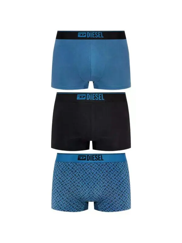 DIESEL® Three-pack Of Stretch Cotton Trunks With Monogram