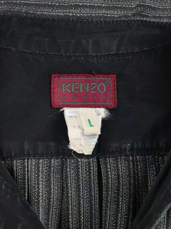 Kenzo Pinstripe Pattern Pleated Dress