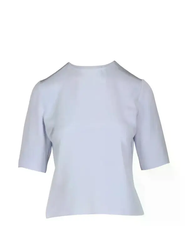 PETER COHEN Silk Round-neck Blouse - Blue