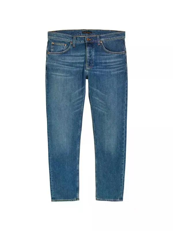 Nudie Jeans Whiskered Faded Effect Jeans - Blue