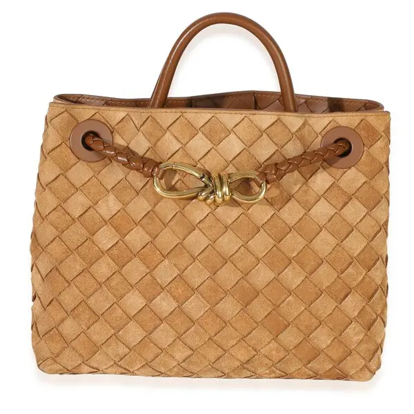 Bottega Veneta Suede Andiamo Bag - Brown