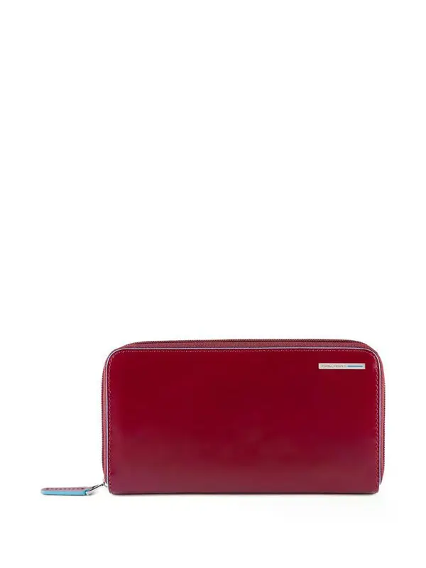 PIQUADRO Zip-around Leather Wallet - Red