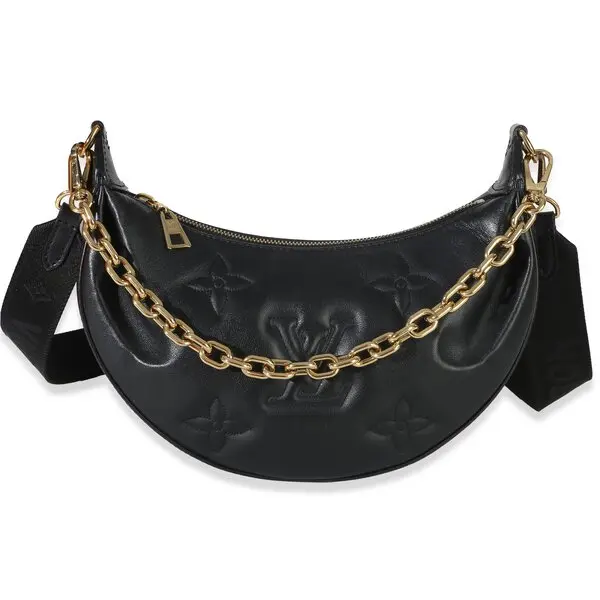 LOUIS VUITTON Calfskin Bubblegram Over The Moon Shoulder Bag - Black