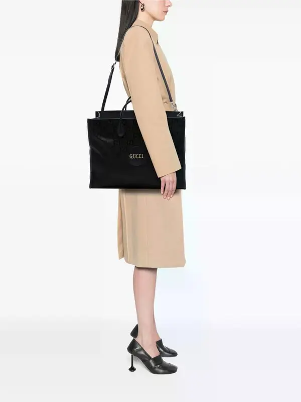 Gucci Gg Econyl Off The Grid Convertible Tote Satchel - Black