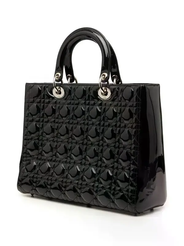 Dior Patent Cannage Lady Satchel - Black