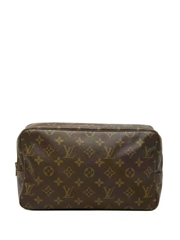 LOUIS VUITTON Monogram Canvas Trousses Toilette 28 Clutch Bag - Brown