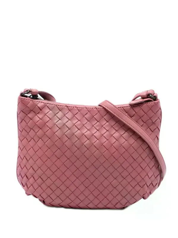 Bottega Veneta Nappa Intrecciato Crossbody Bag - Pink