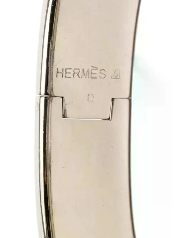 Hermès Clic H Bracelet Pm Enamel And Palladium-plated Metal - White
