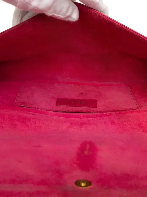 Saint Laurent Leather Chyc Ligne Clutch Bag