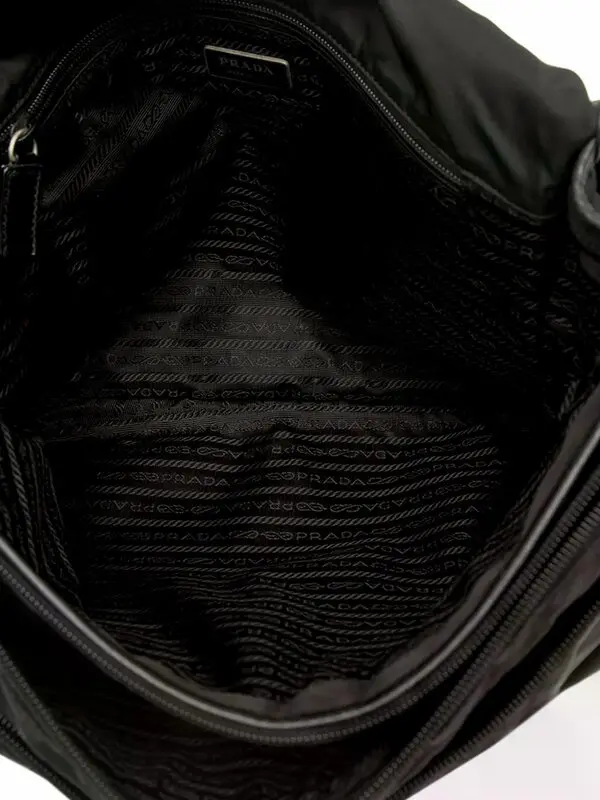 Prada Tessuto Double Buckle Messenger Bag