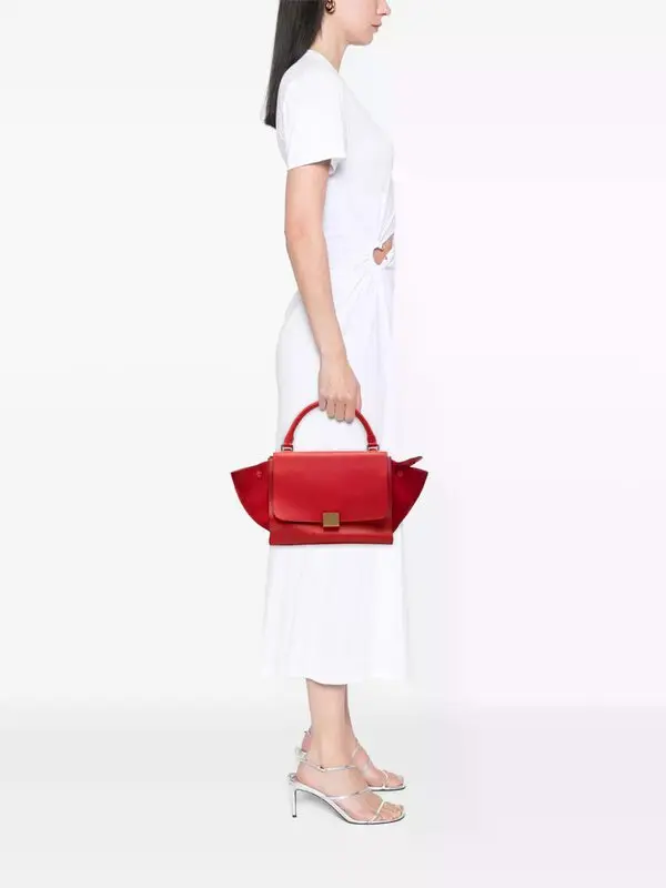 Celine Small Trapeze Satchel - Red