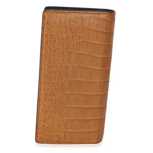 LOUIS VUITTON Alligator Monogram Brazza Wallet - Tan