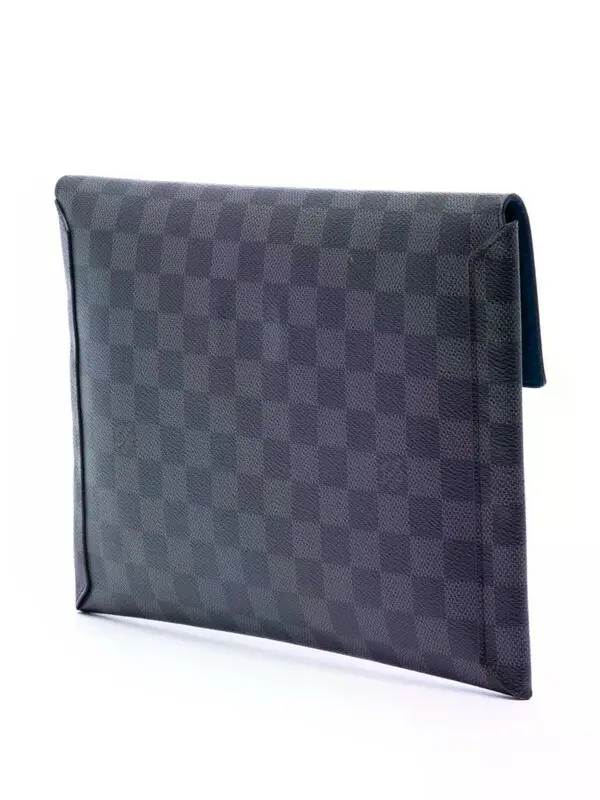 LOUIS VUITTON Damier Graphite Alpha Triple Pochette Clutch Bag