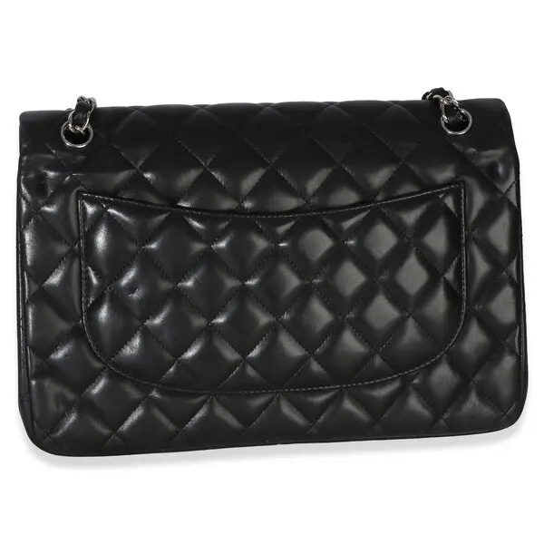 Chanel Quilted Lambskin Jumbo Double Flap Bag - Black