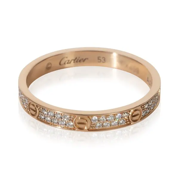 Cartier Rose Gold Diamond Pave Love Ring - Rose_gold