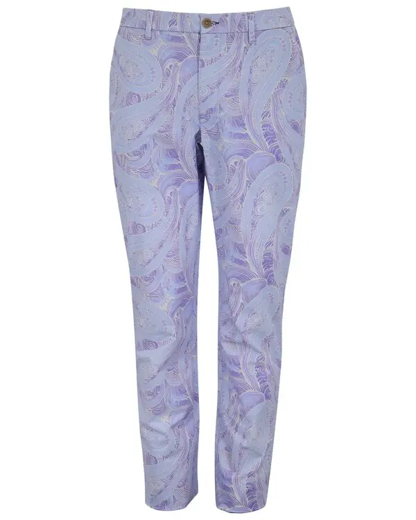 LORDS OF HARLECH Caspian Marakesh Paisley Helio Tailored Pant - Purple