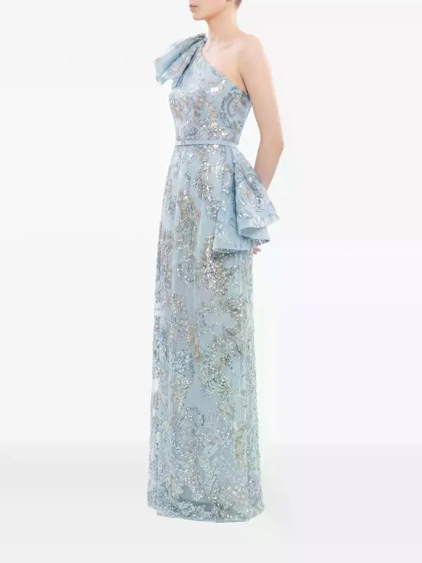 SAIID KOBEISY Sequin-embroidered Ruffled Maxi Dress