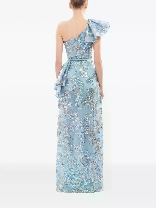 SAIID KOBEISY Sequin-embroidered Ruffled Maxi Dress