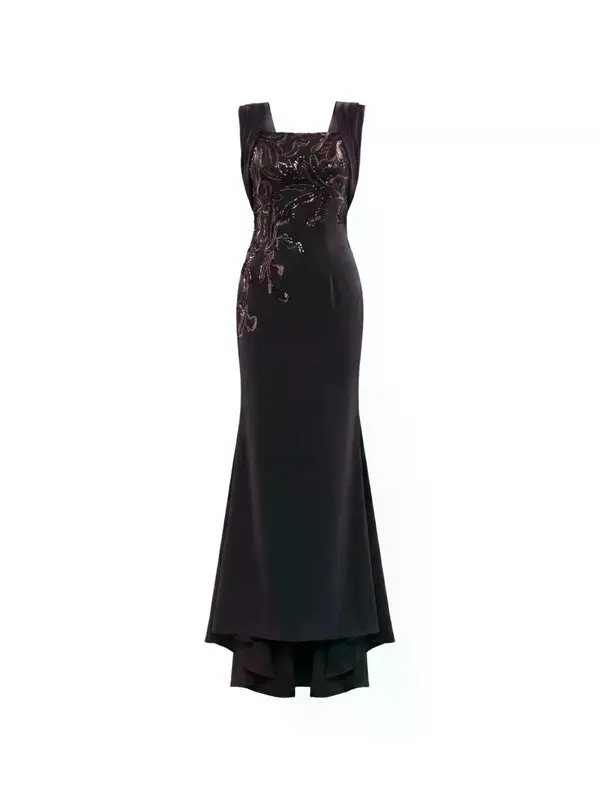 SAIID KOBEISY Embellished Crepe Maxi Dress
