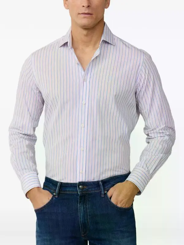 HACKETT LONDON Regimental-stripe Long-sleeve Shirt
