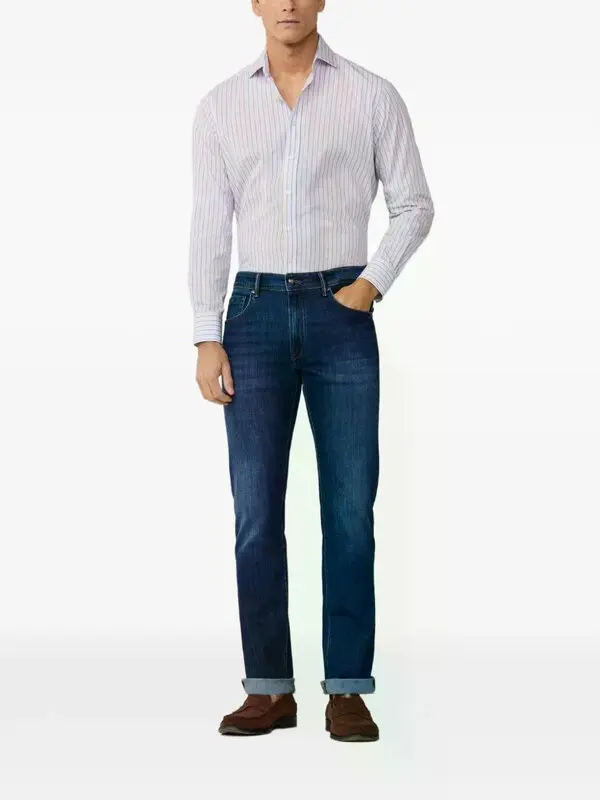 HACKETT LONDON Regimental-stripe Long-sleeve Shirt