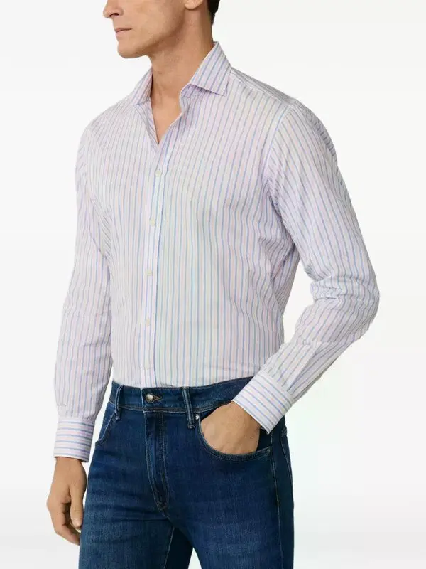HACKETT LONDON Regimental-stripe Long-sleeve Shirt