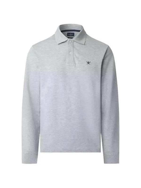 HACKETT LONDON Logo-embroidered Long-sleeve Polo Shirt