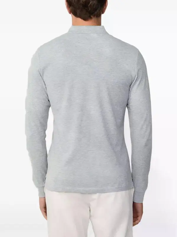 HACKETT LONDON Logo-embroidered Long-sleeve Polo Shirt