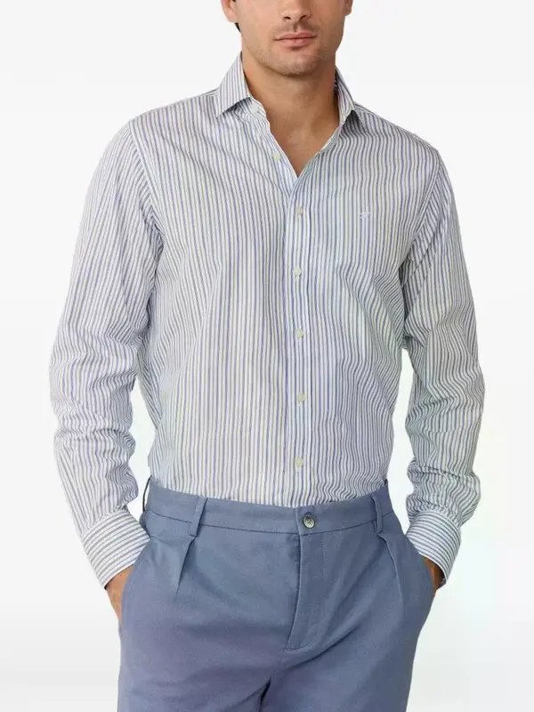 HACKETT LONDON Pimlico Regimental-stripe Buttoned Shirt