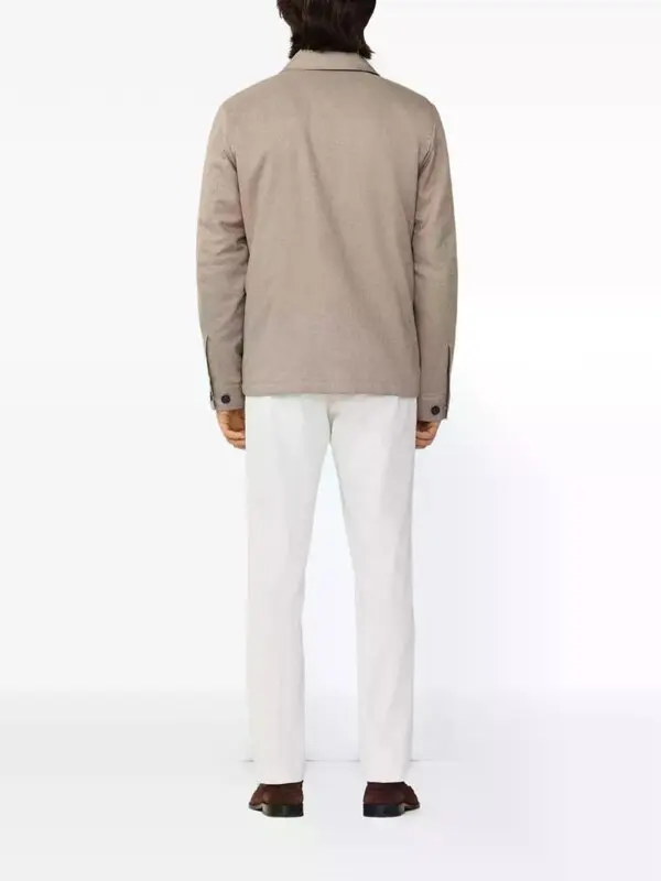 HACKETT LONDON Herringbone-pattern Padded Overshirt