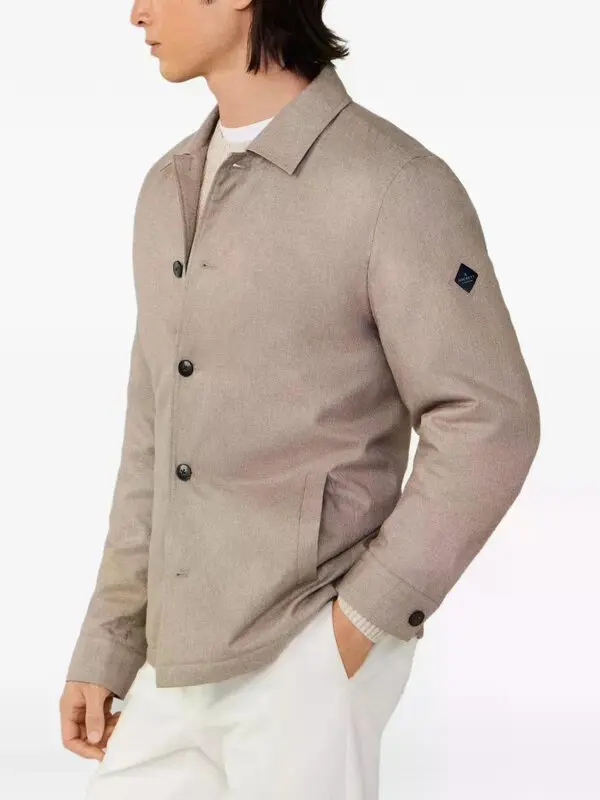 HACKETT LONDON Herringbone-pattern Padded Overshirt