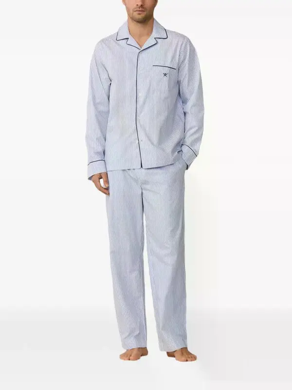 HACKETT LONDON Striped Cotton Pajamas Set