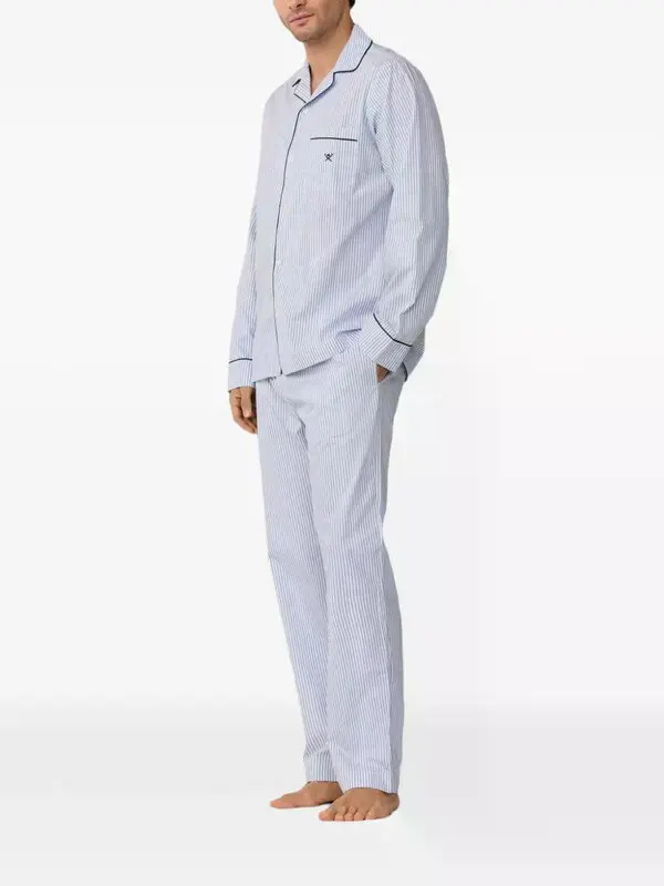 HACKETT LONDON Striped Cotton Pajamas Set