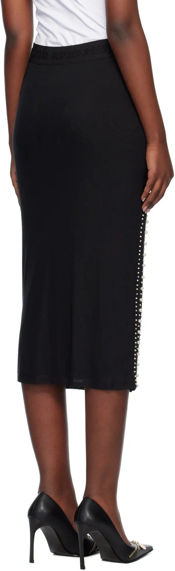 Versace Embellished Elasticated Waist Skirt