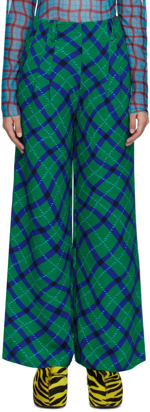 SIMONMILLER Graphic Print Wide-leg Trousers - Green