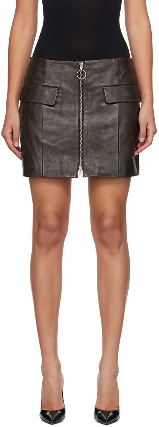 STAND STUDIO Zipper Skirt - Black