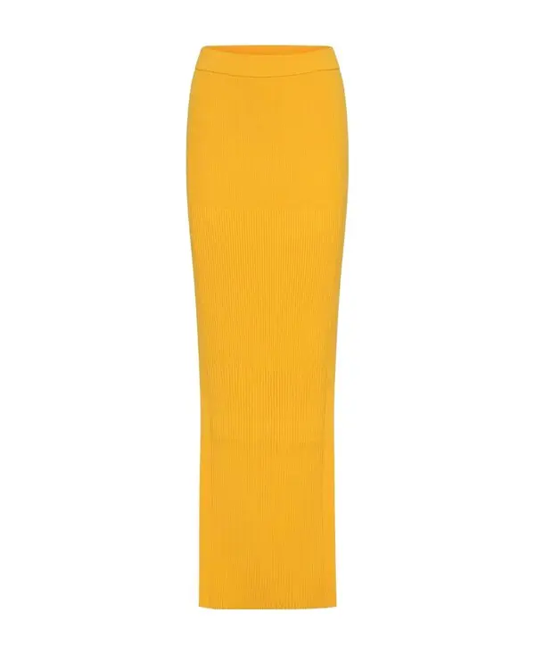 DION LEE Ribbed-knit Maxi Skirt - Yellow