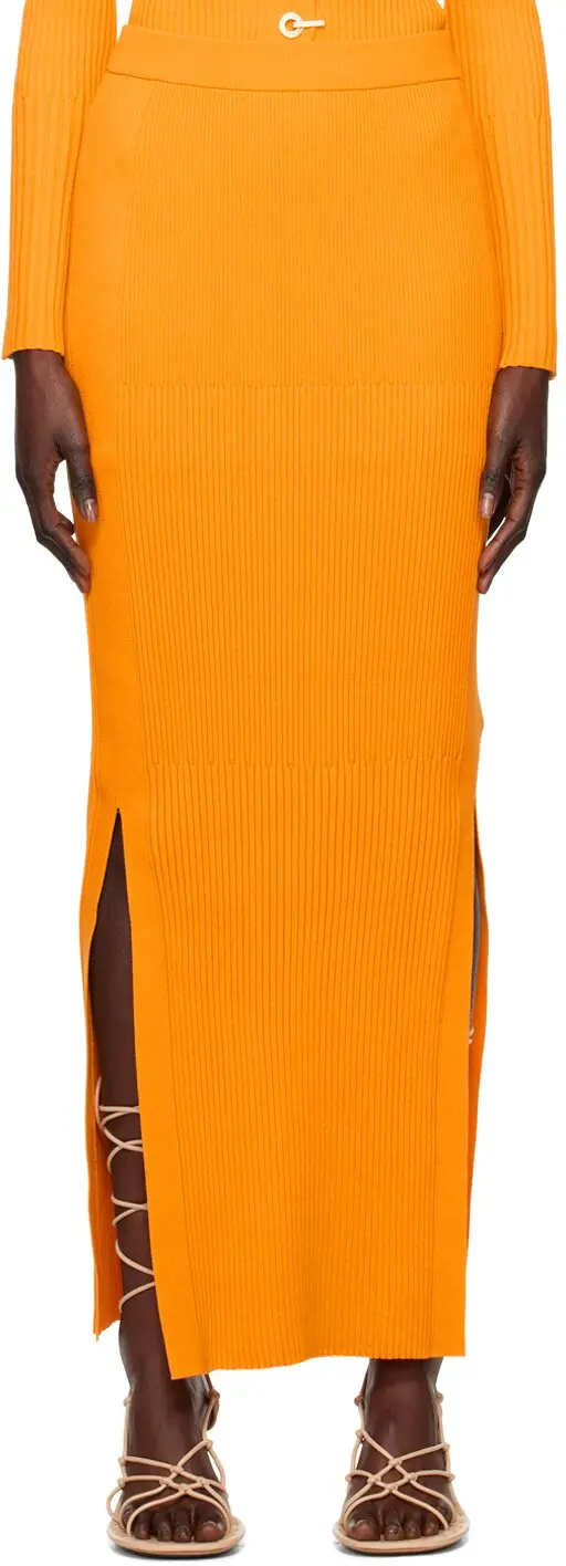 DION LEE Ribbed-knit Maxi Skirt